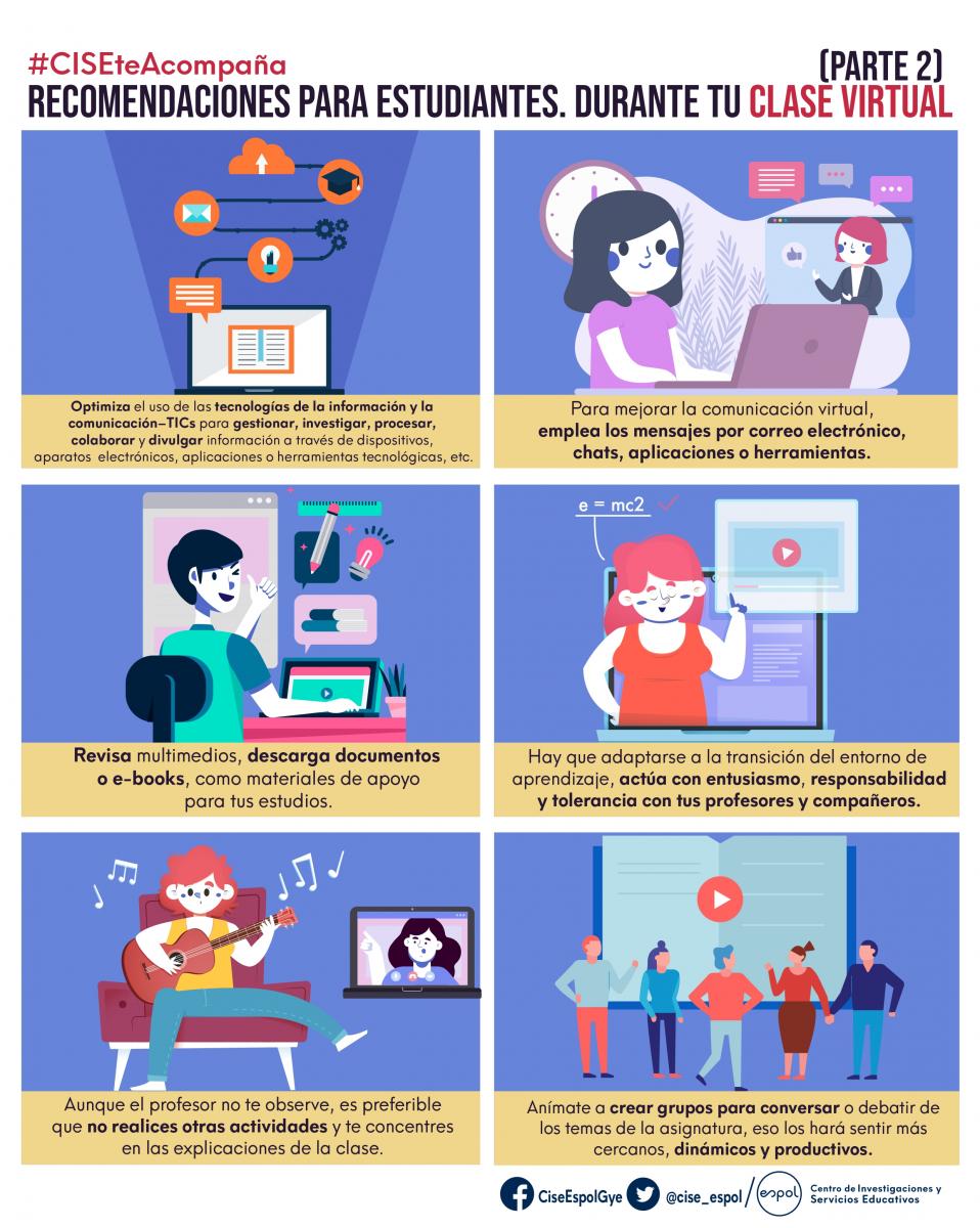 CISE : Recomendaciones para estudiantes durante sus clases virtuales
